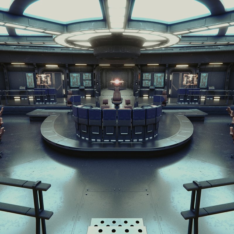 starship command center pbr 3d model