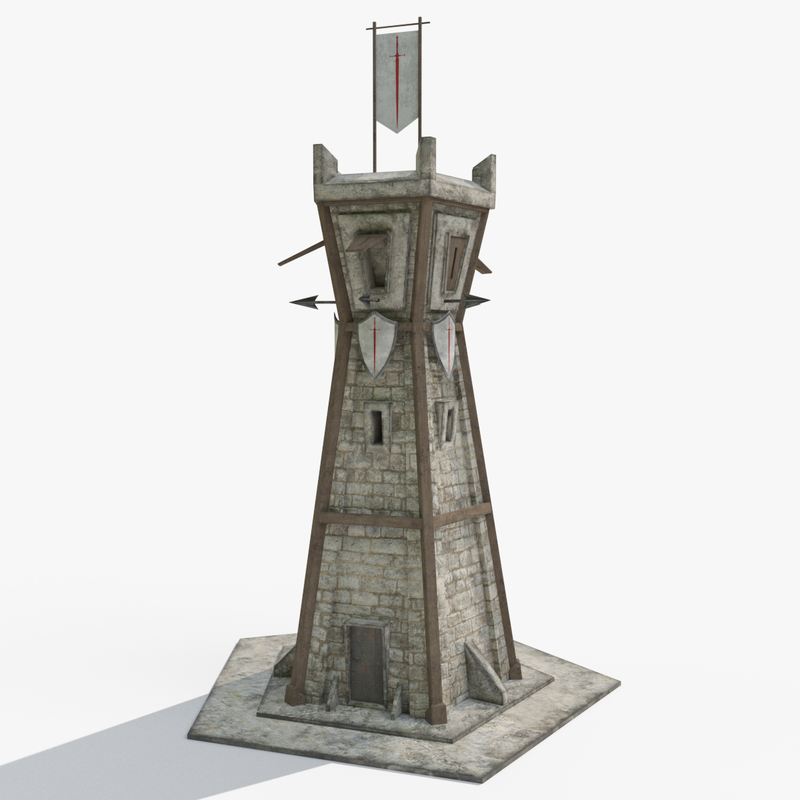 medieval tower 3d max