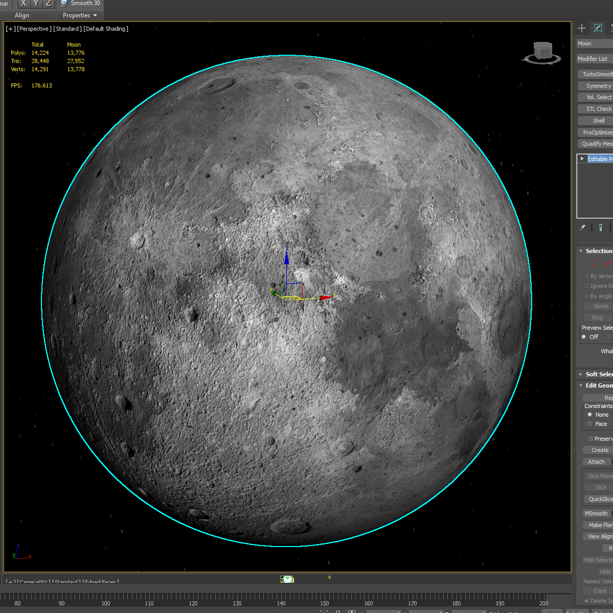 moon nasa stars 3d model