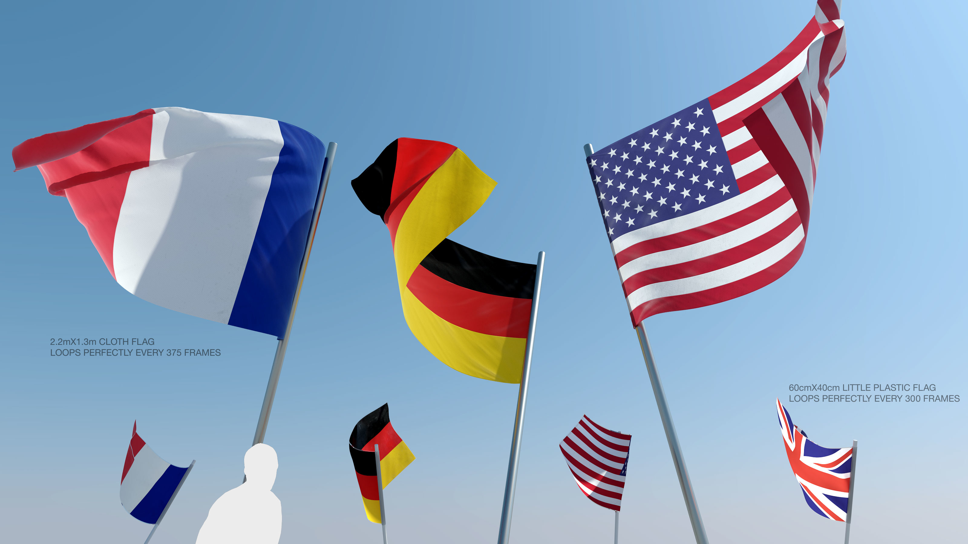 3d waving flag animations