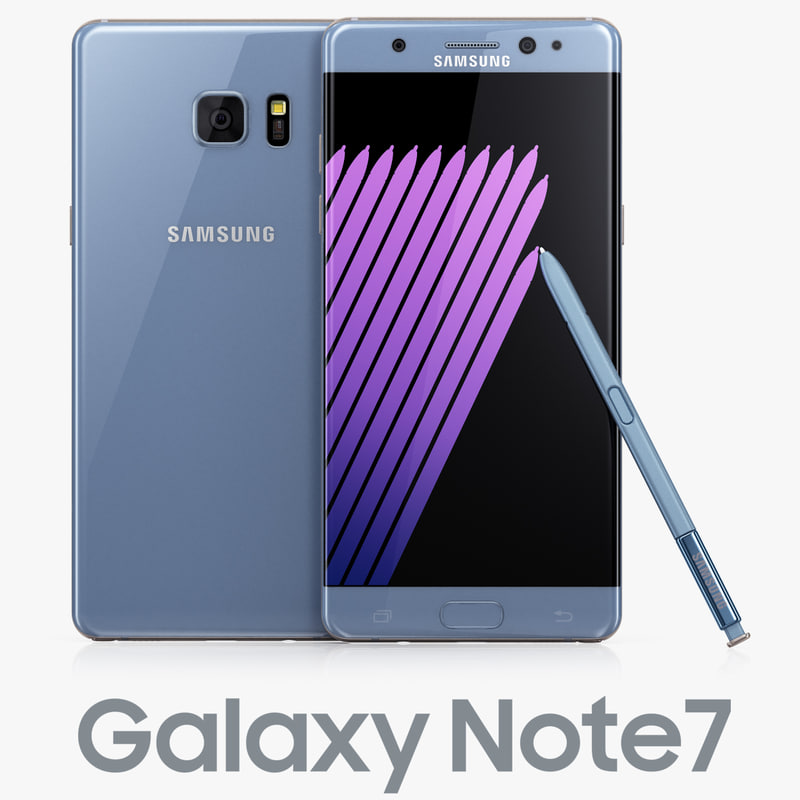 3d samsung galaxy note7 blue model