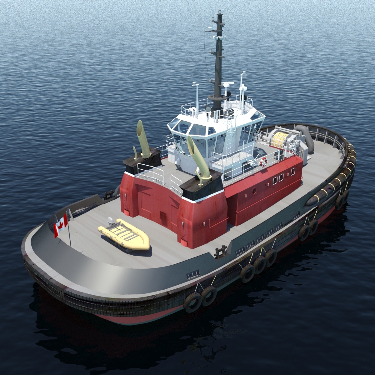 3d model tugboat type z-peller length