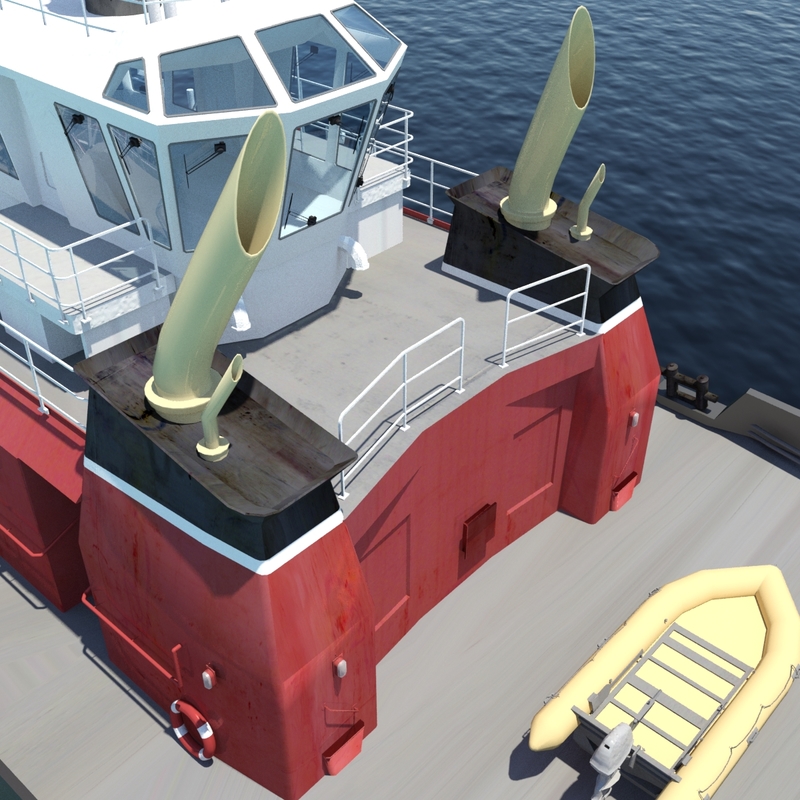 3d model tugboat type z-peller length