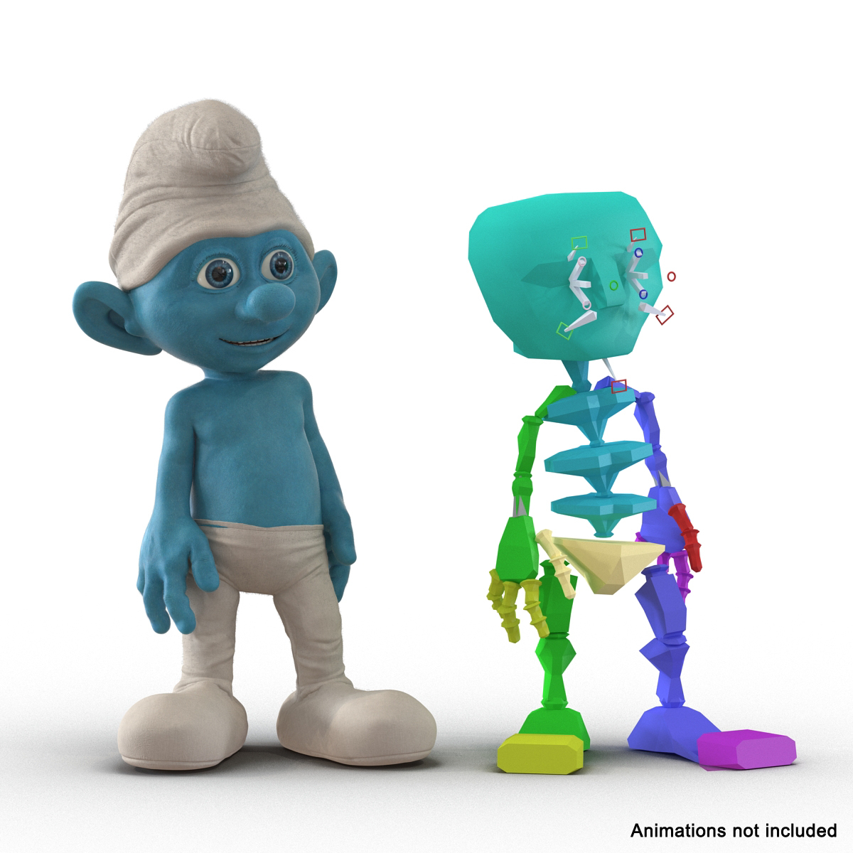 3d model of smurf rigged fur
