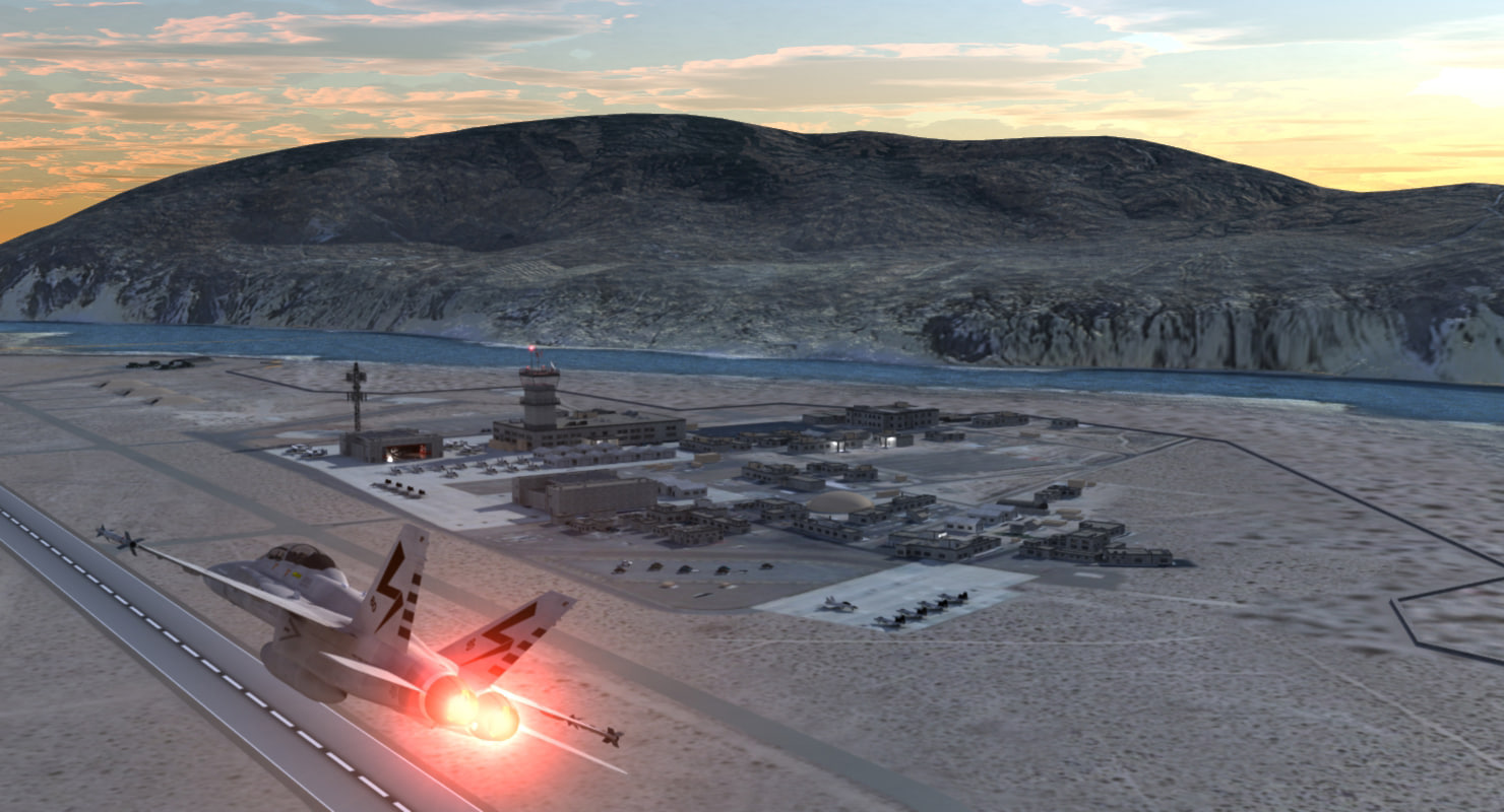 3d model military airbase