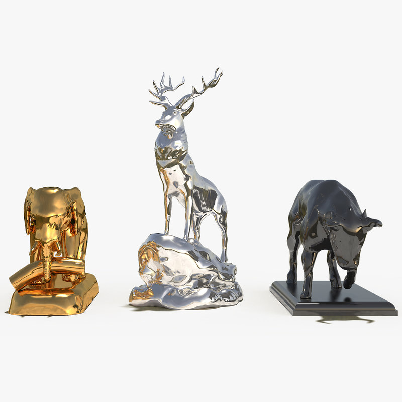 decorate sculpture animal set 3d model
