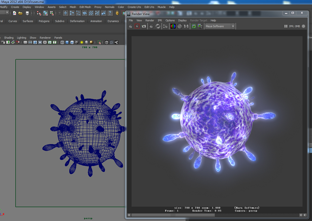 3d influenza flu virus model