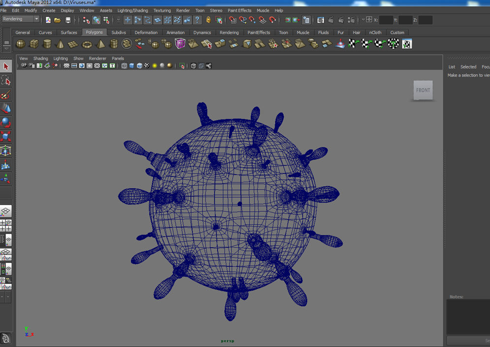 3d influenza flu virus model