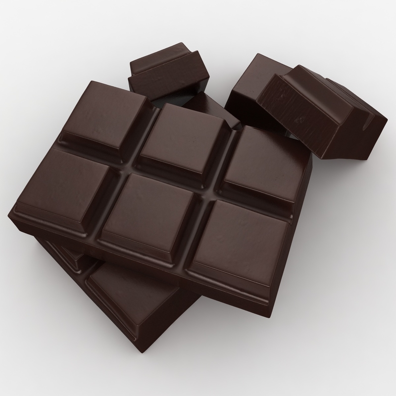 realistic cut chocolate bar 3ds