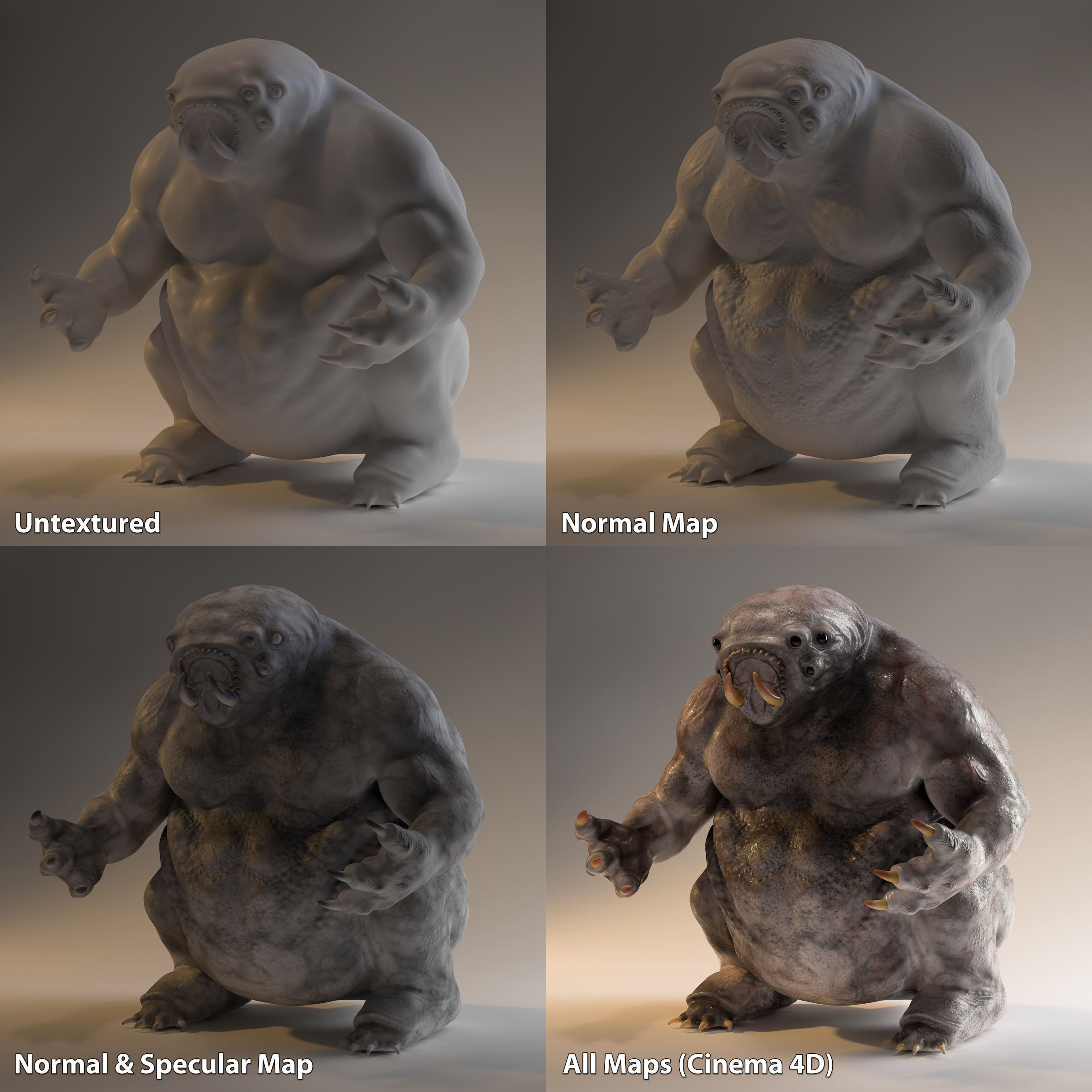 3d model fantasy creature monster anthony