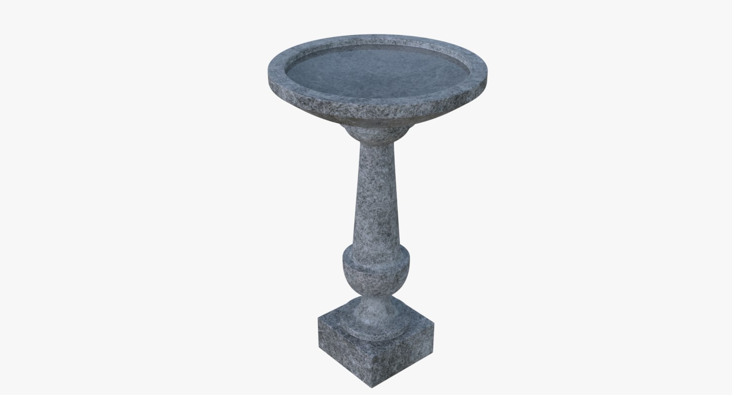 marble bird bath obj