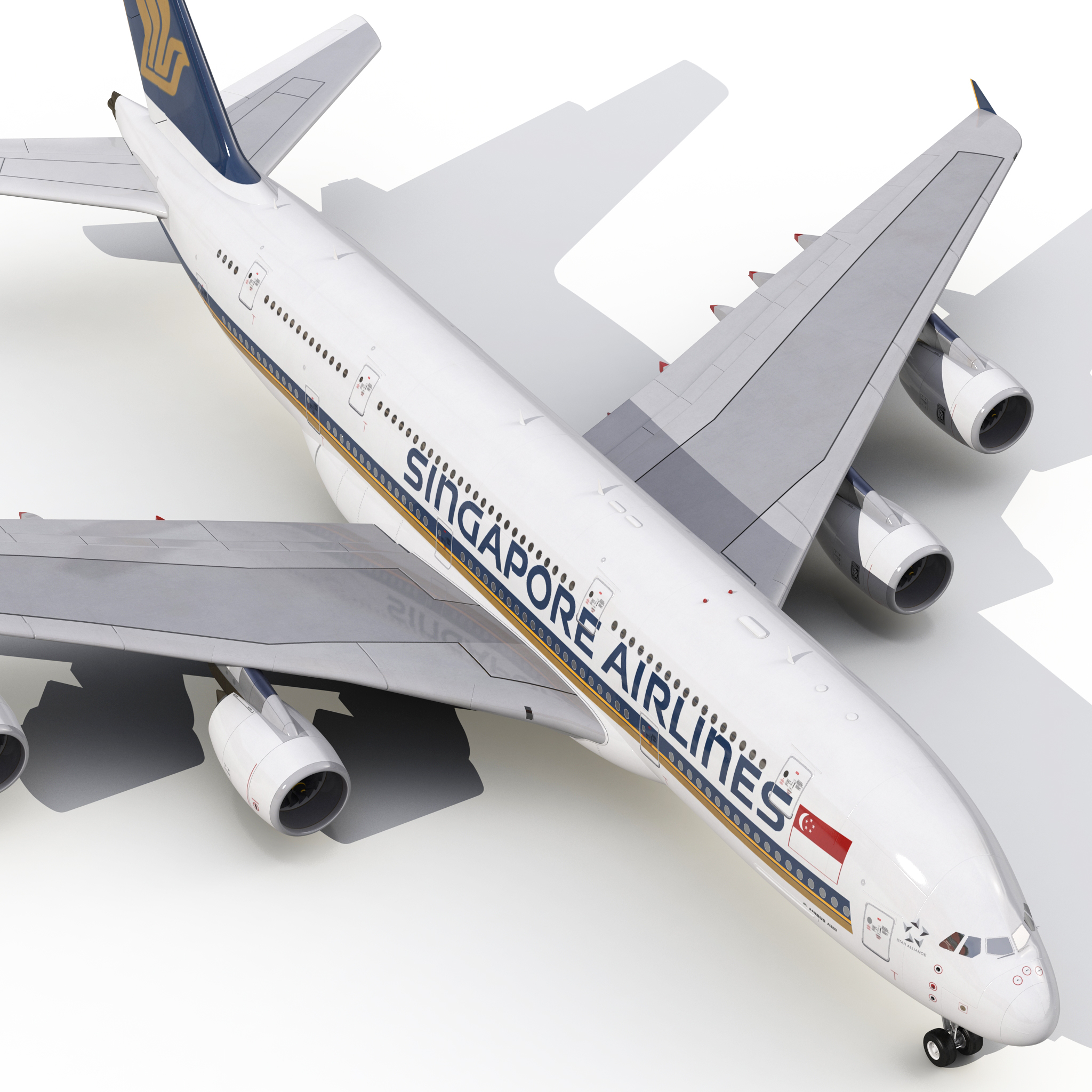 3d model airbus a380-900 singapore airlines