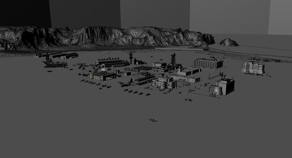 3d naval military base model