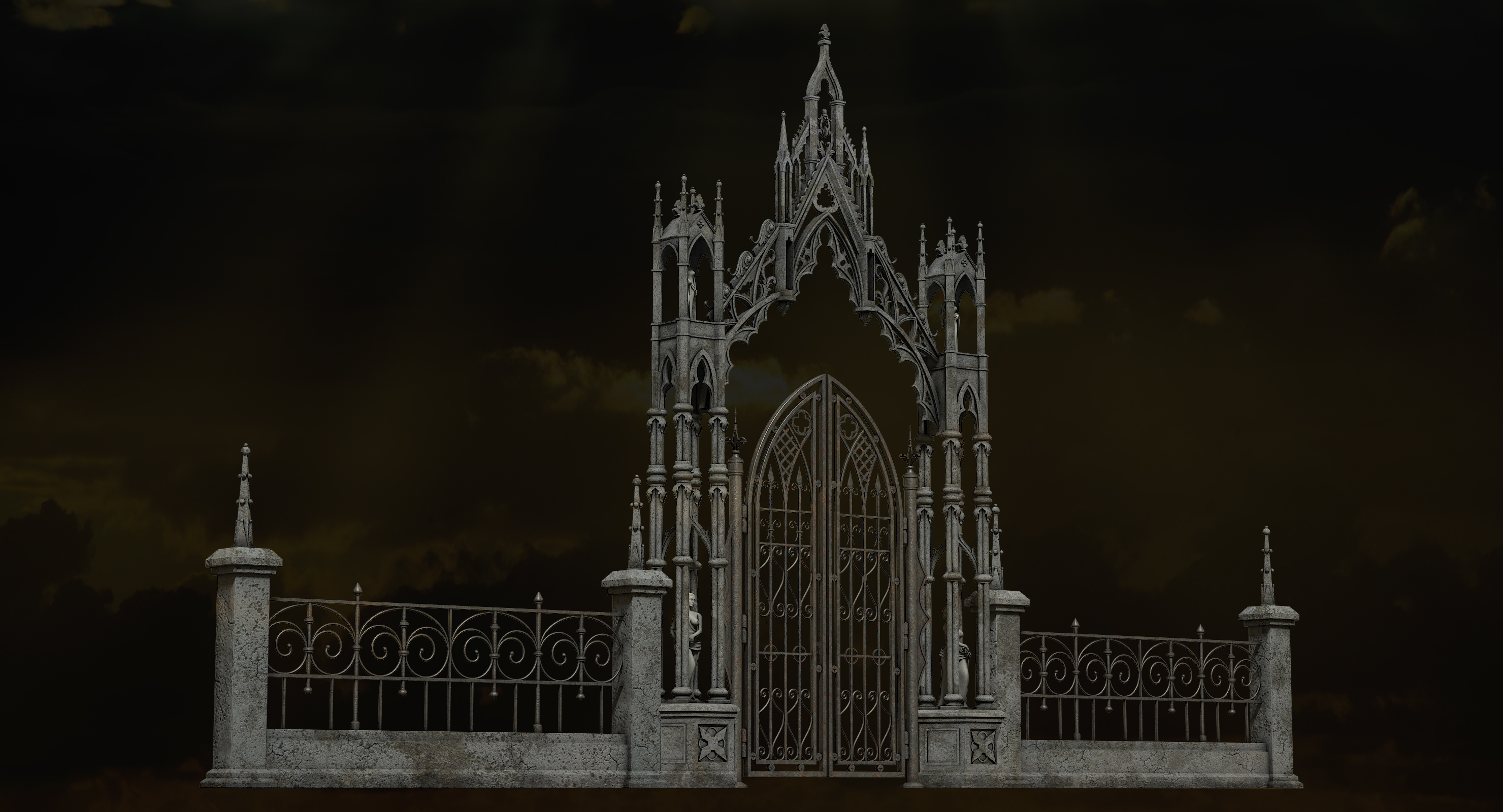 3d model gothic gate