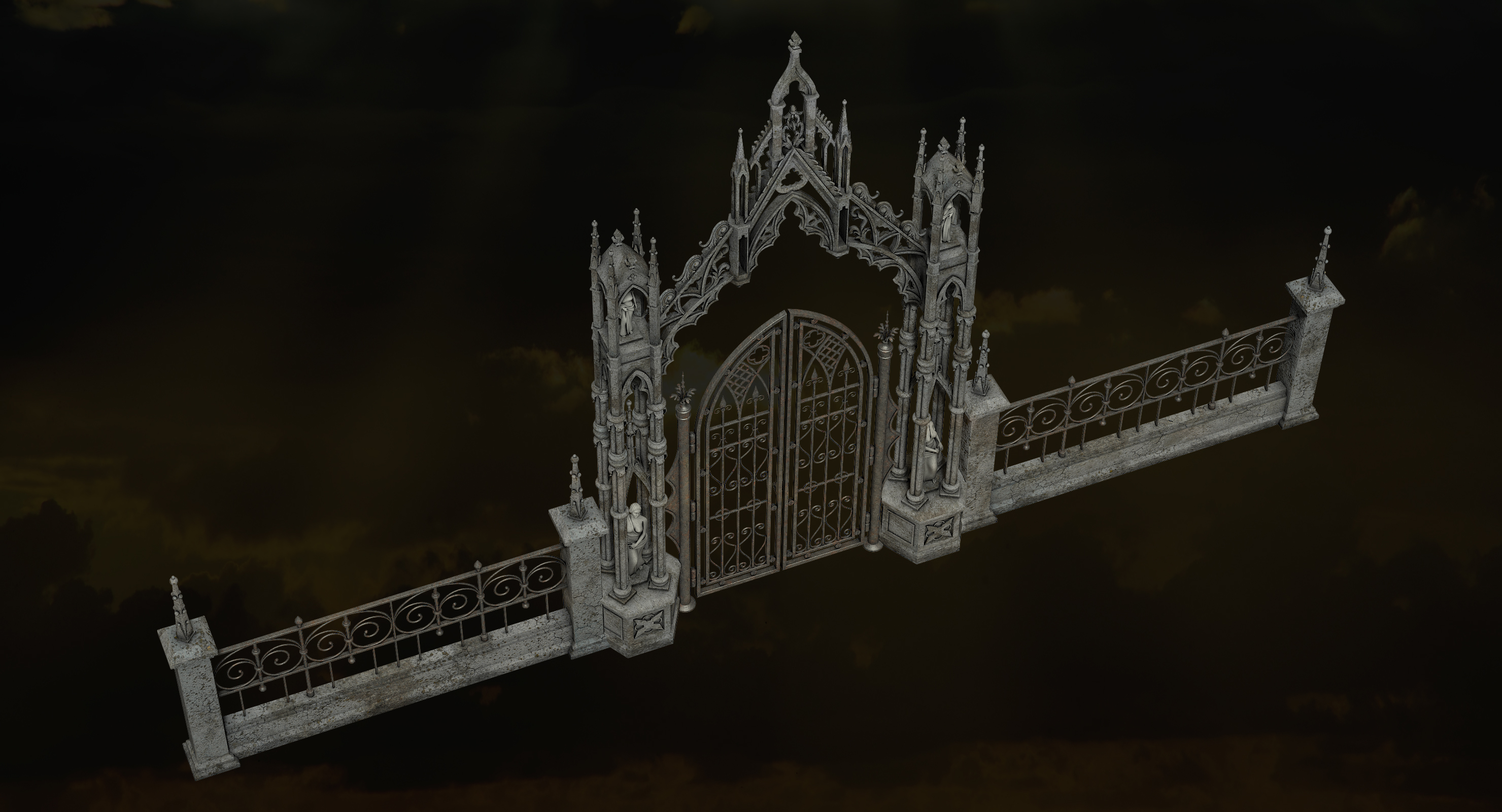3d model gothic gate
