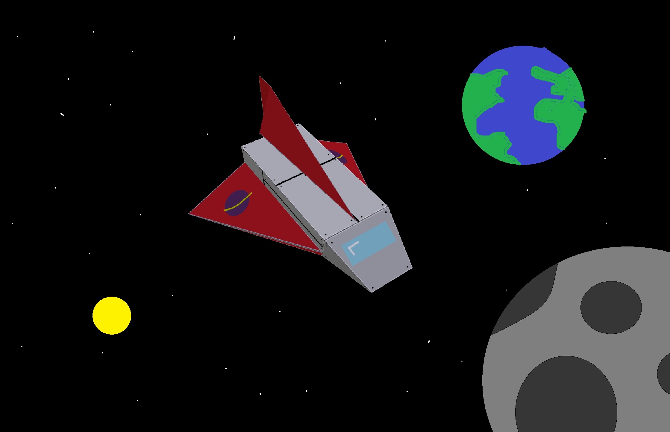 free pixel spaceship 3d model