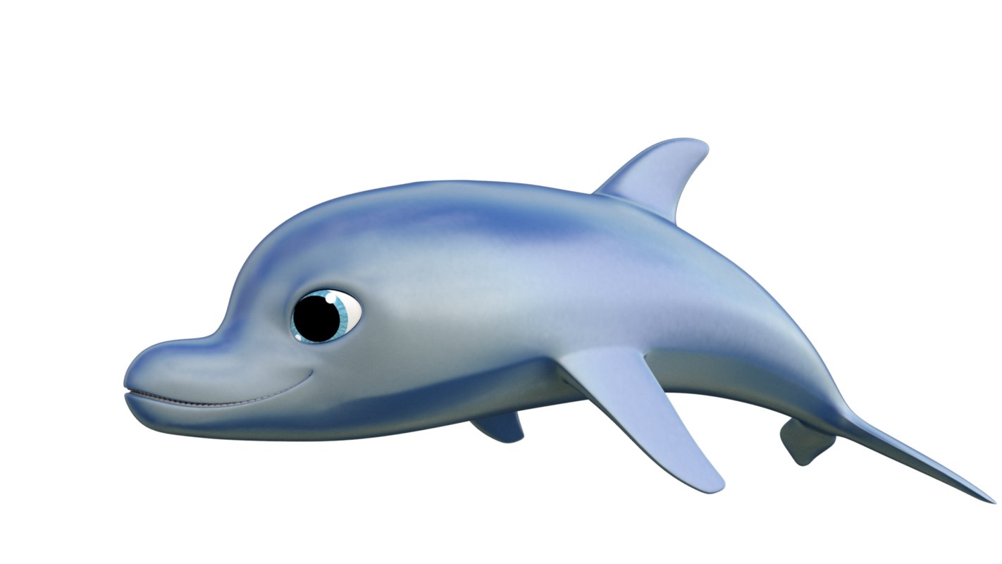 dolphin character 3d ma