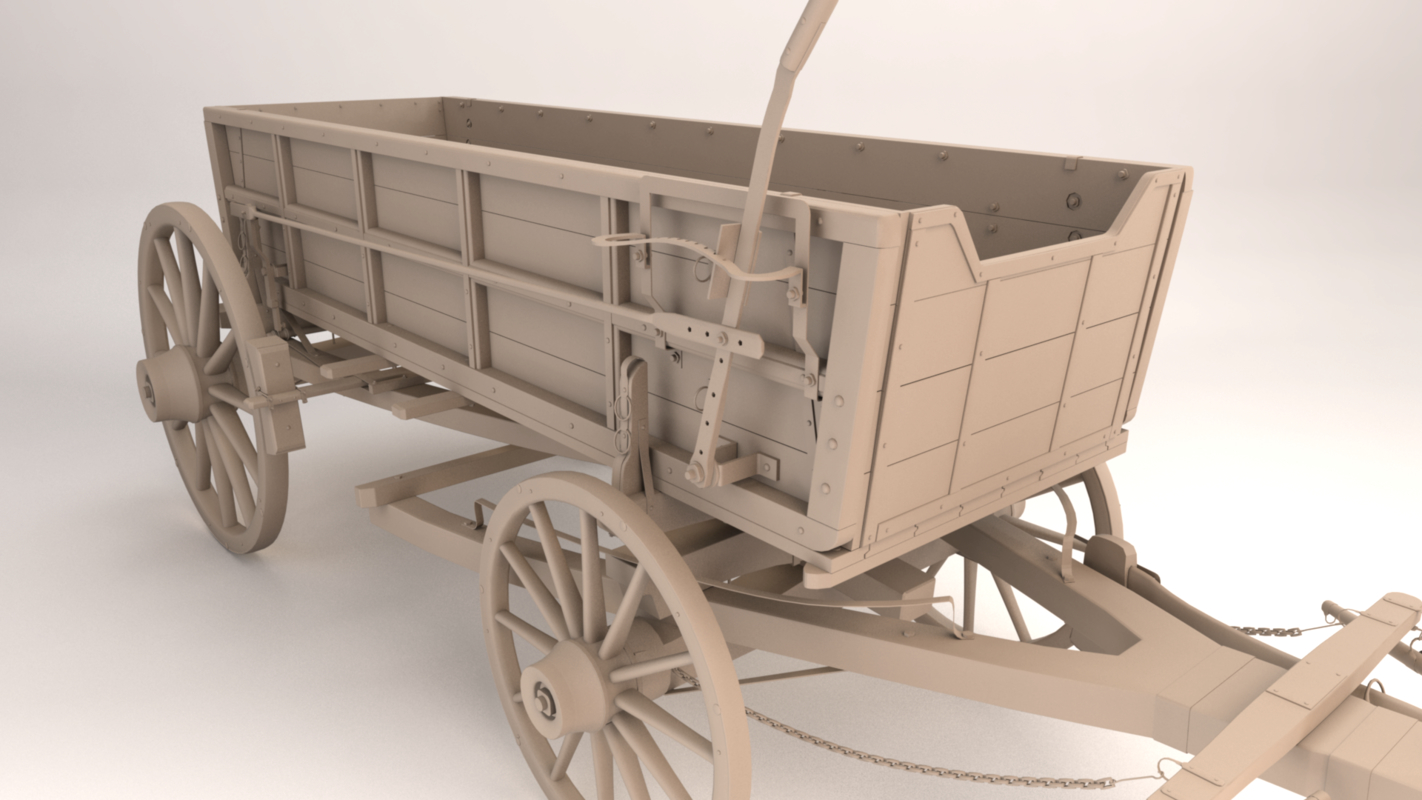 3d model covered wagon