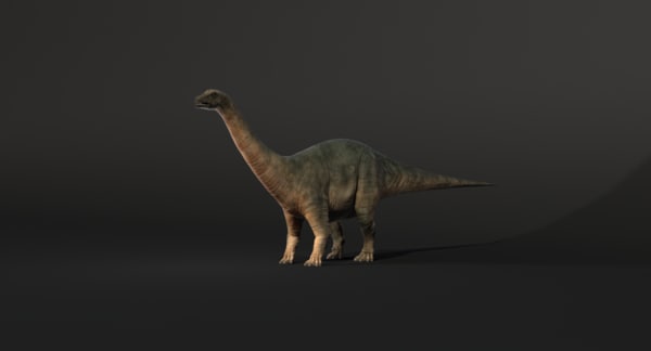 3d brontosaurus rigged