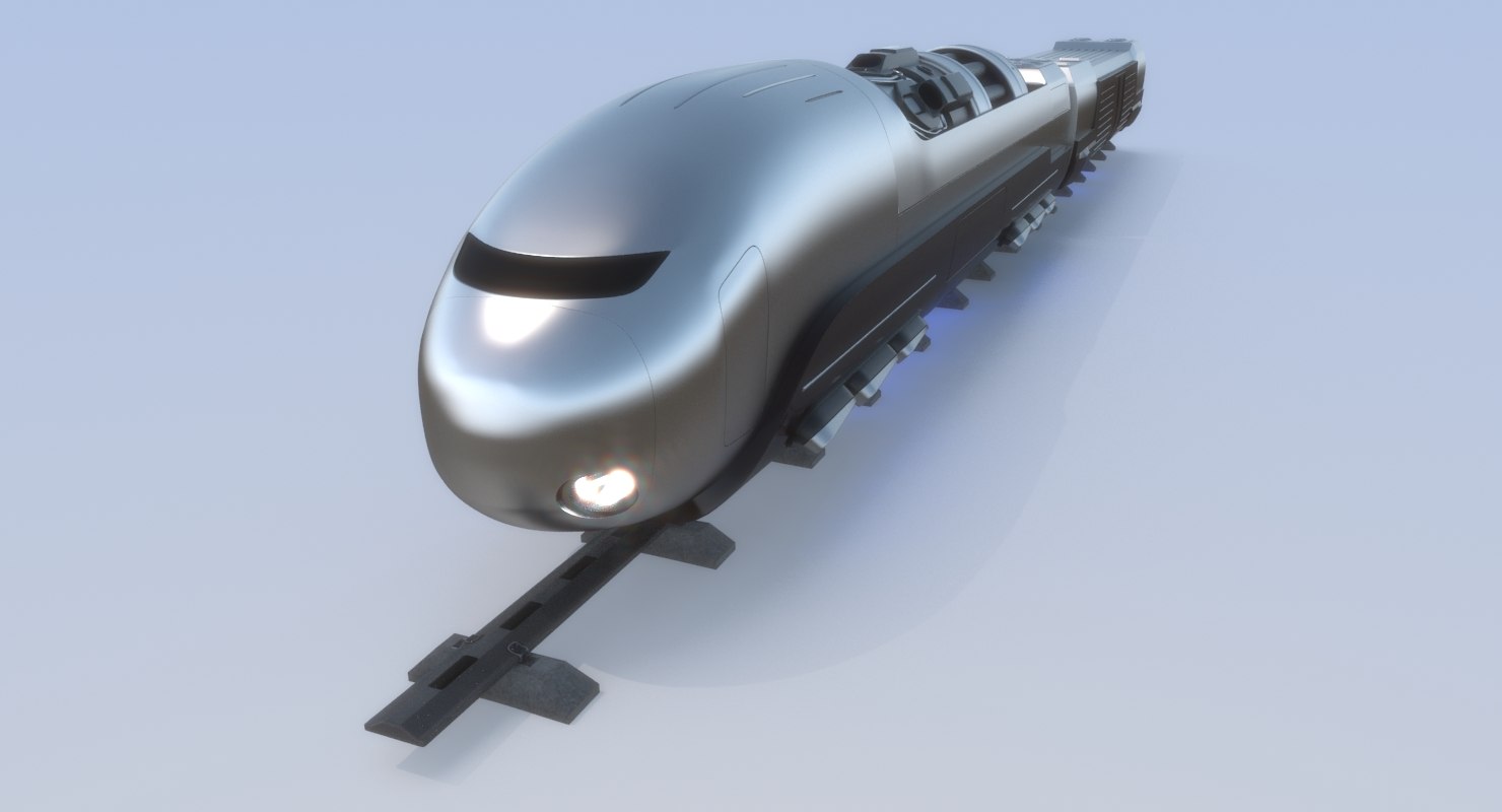 sci-fi hover train 3d model