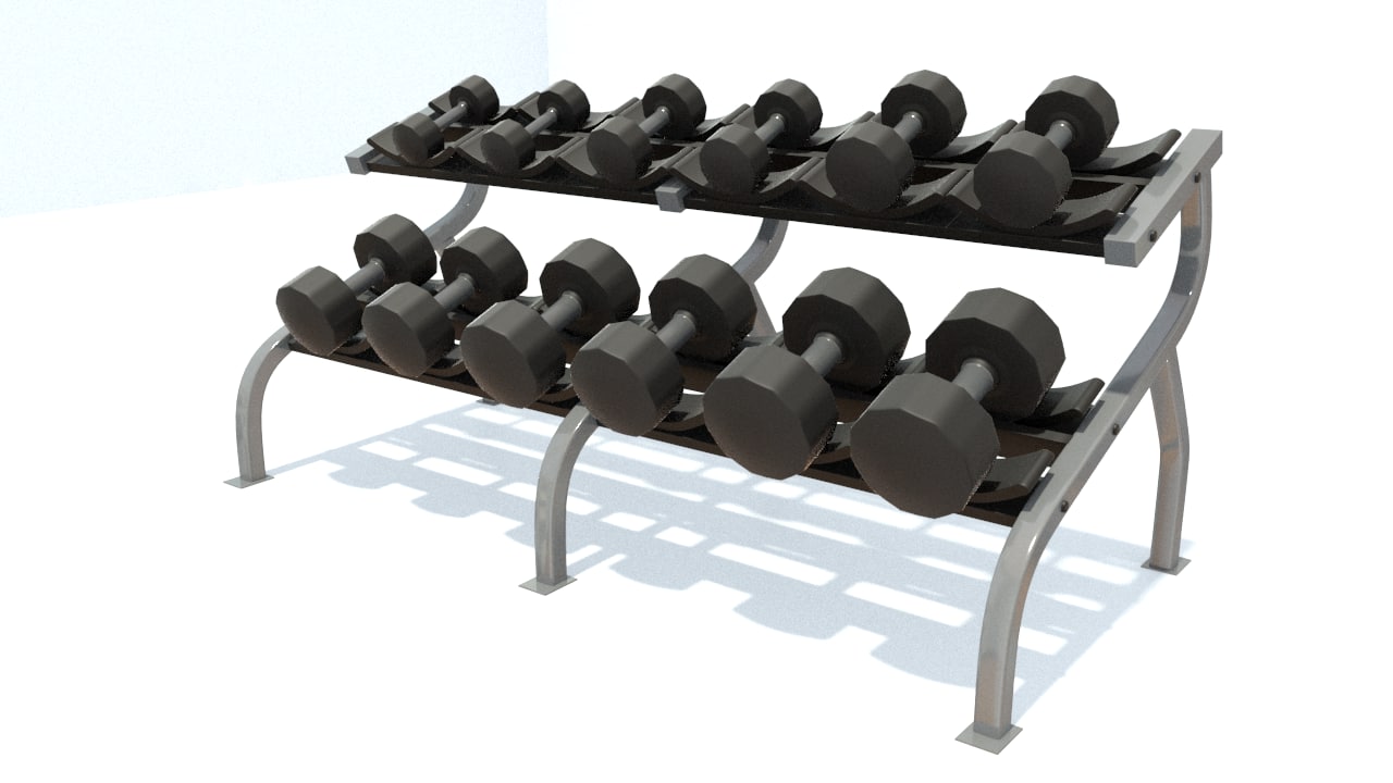 dumbbell rack 3d obj