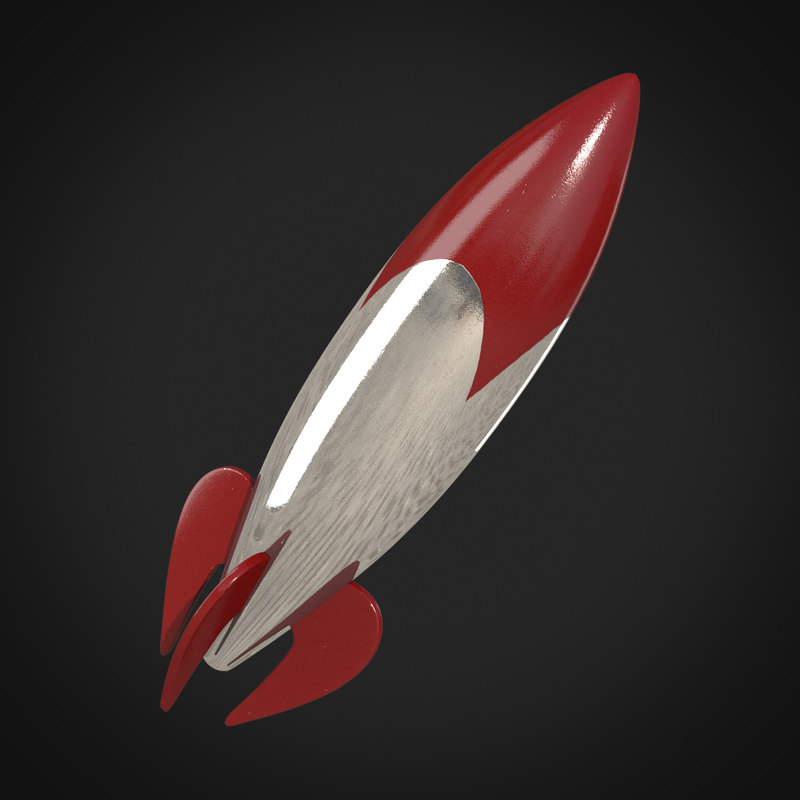 retro rocket 3d model