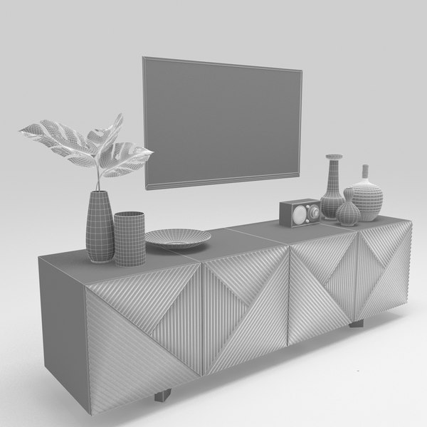 3d designer media console