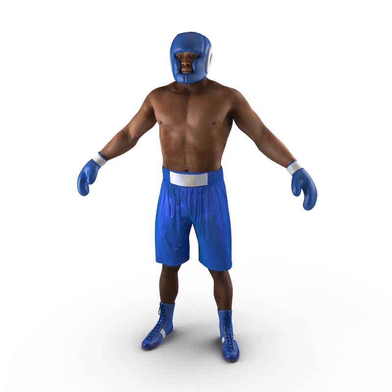 3d african american boxer model