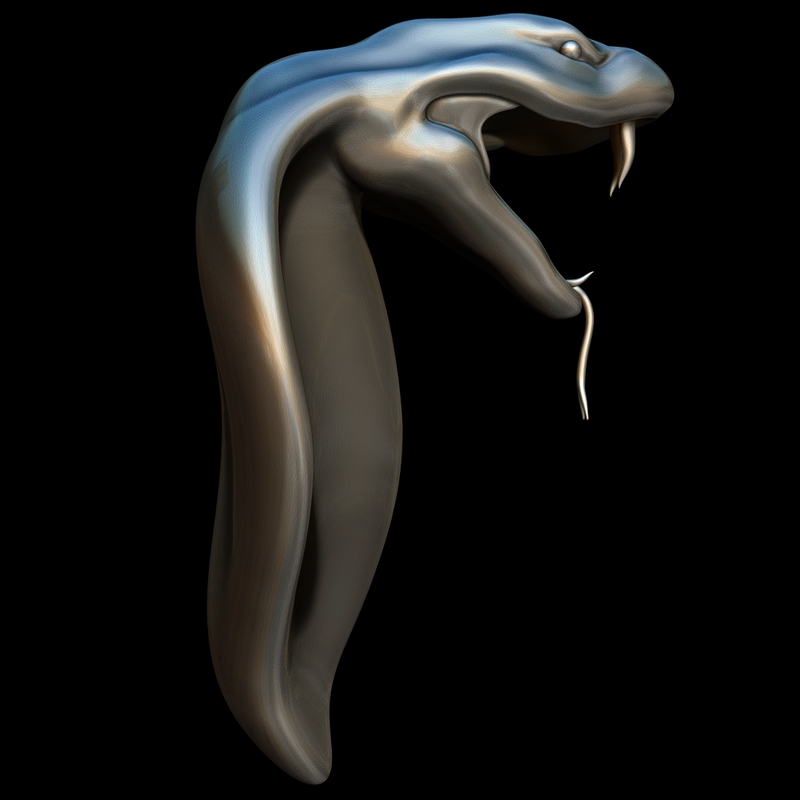 3d snake head sculpture