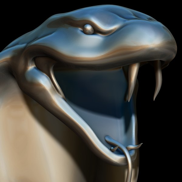 3d snake head sculpture