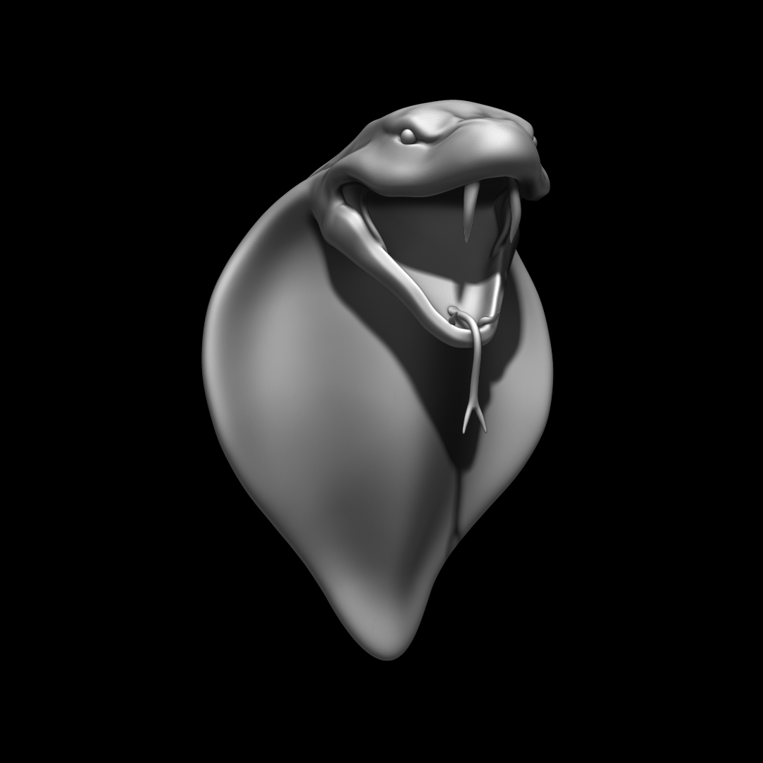 3d snake head sculpture