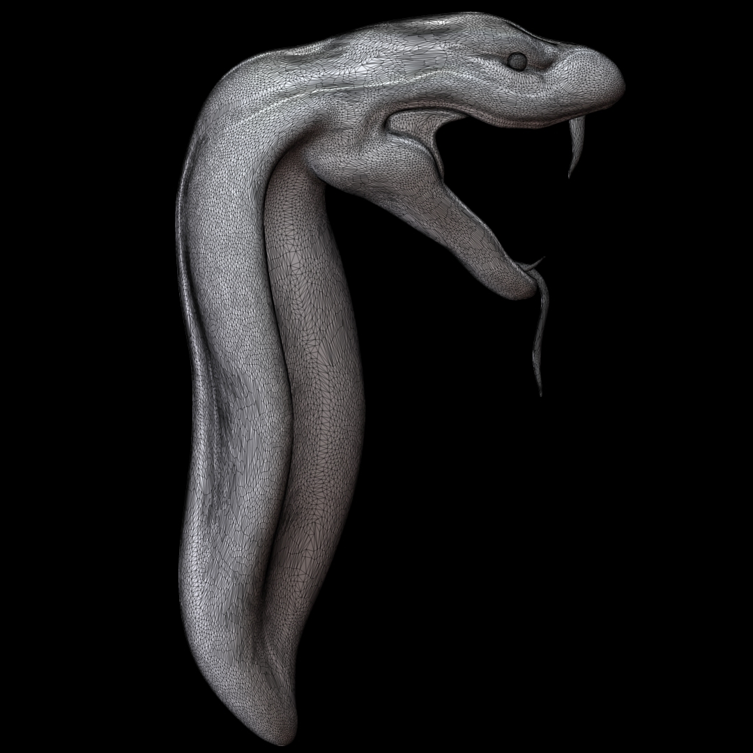 3d snake head sculpture