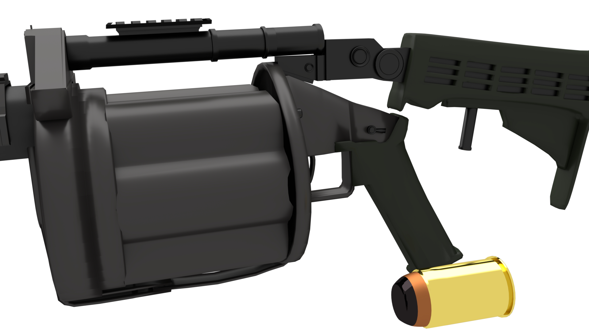 3d model of grenade launcher