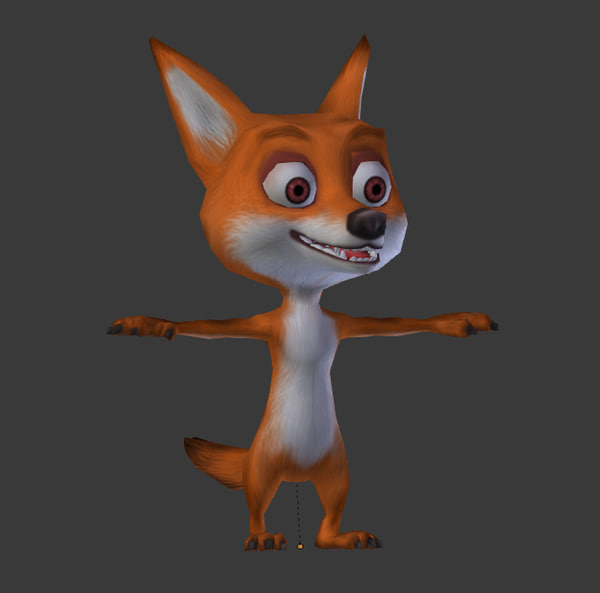 3d model cartoon fox