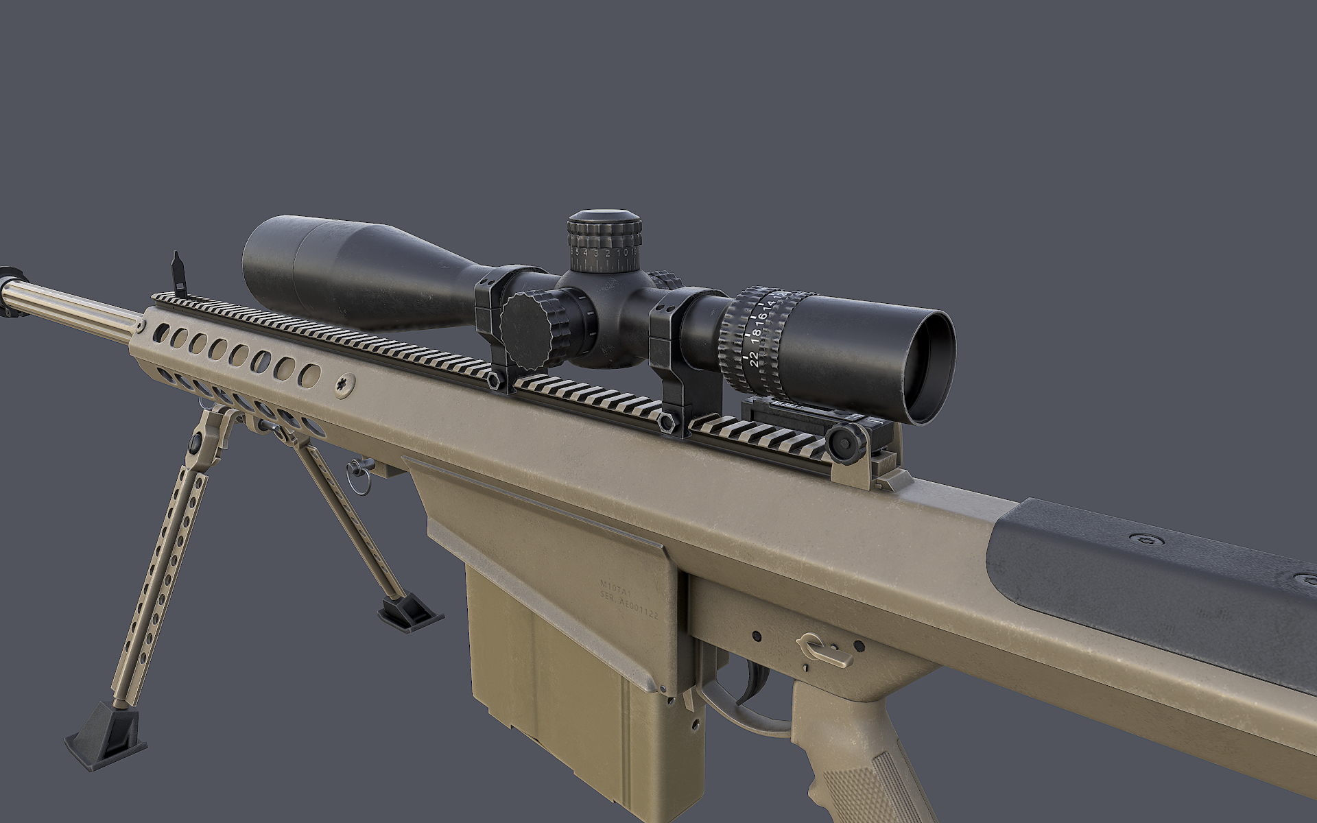 3d m107a1 rifle model