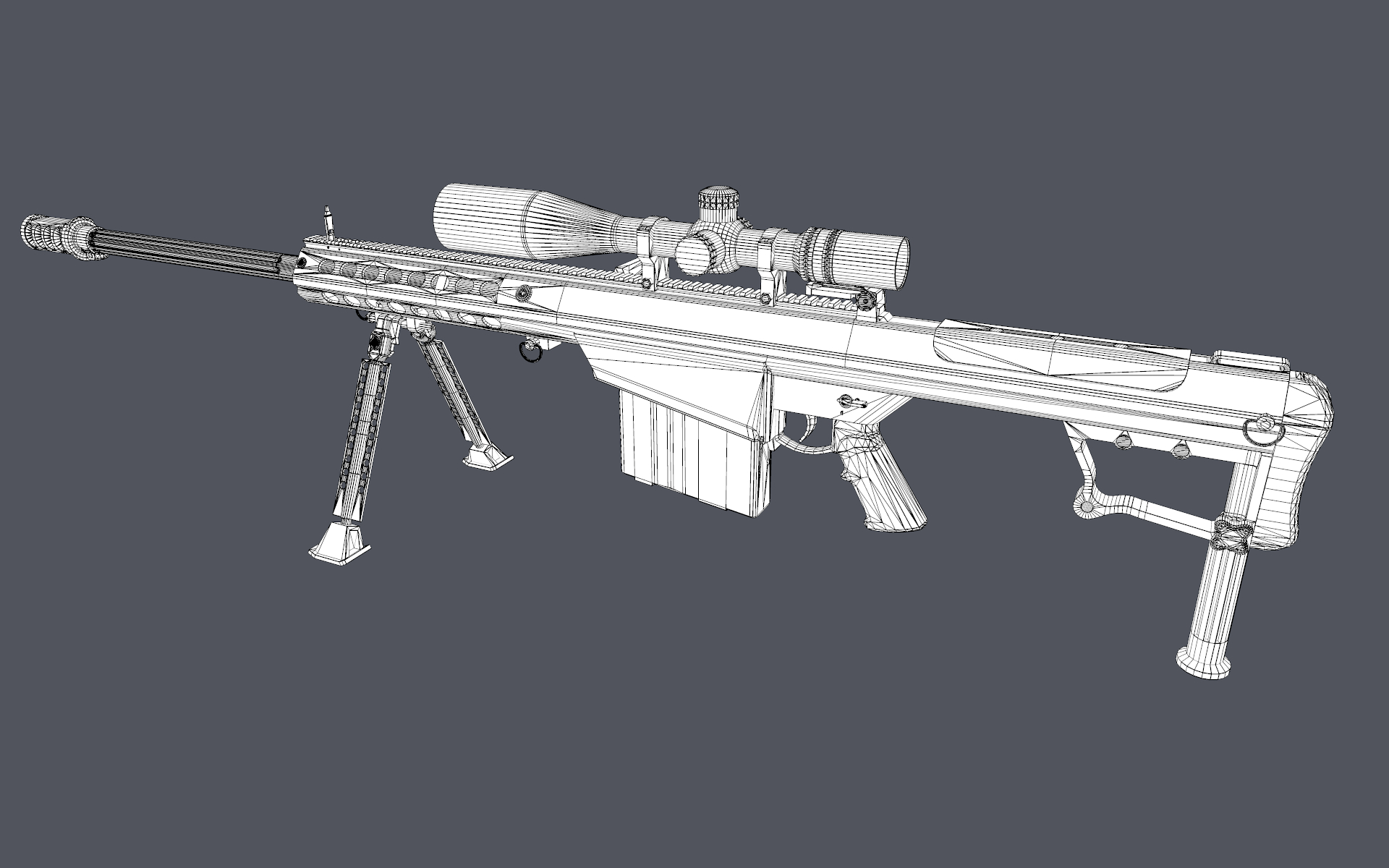 3d m107a1 rifle model