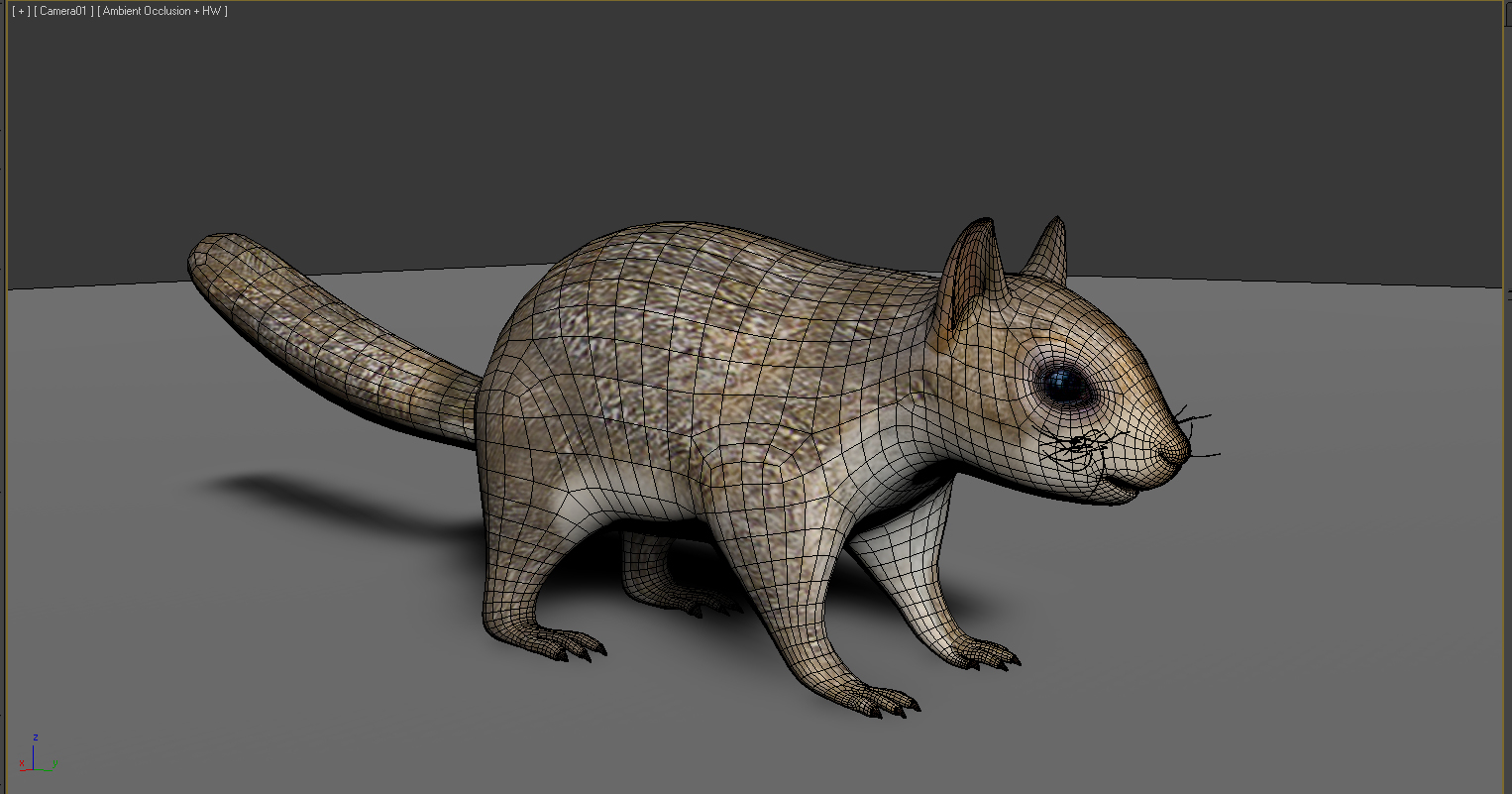 3d squirrel rigged model
