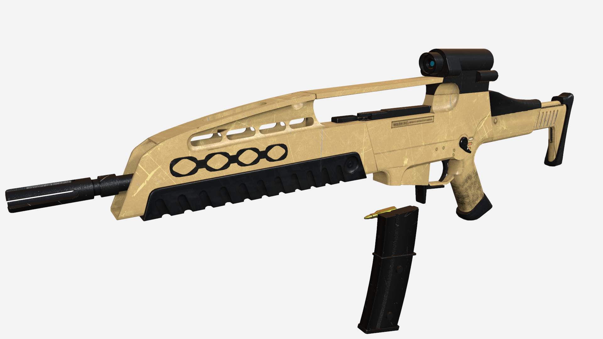 xm8 assault rifle 3d max
