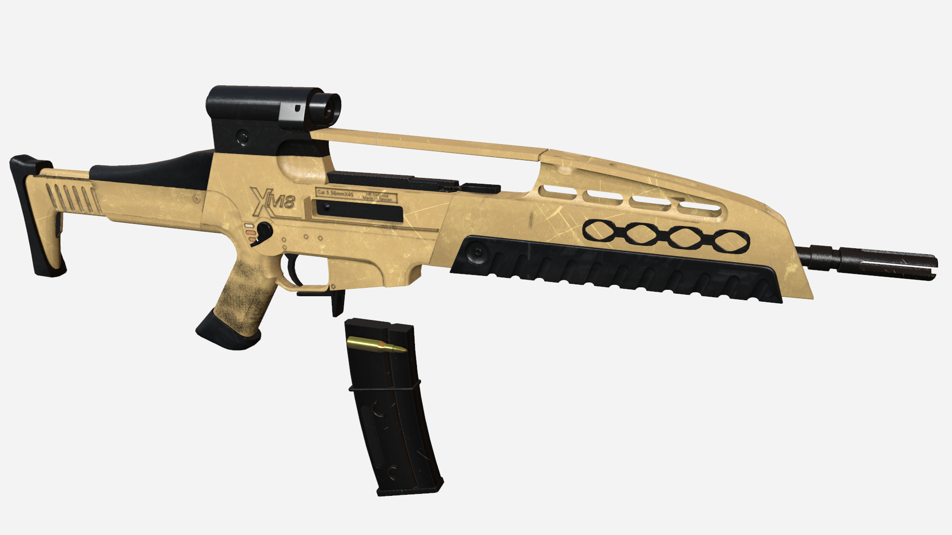 xm8 assault rifle 3d max
