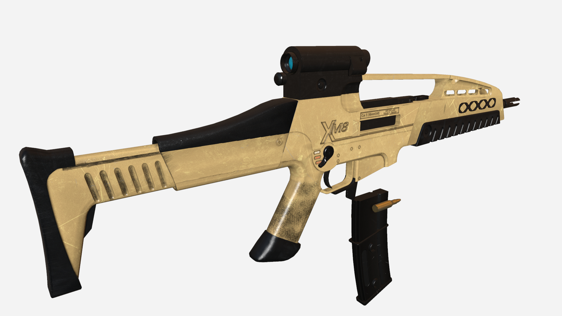 xm8 assault rifle 3d max