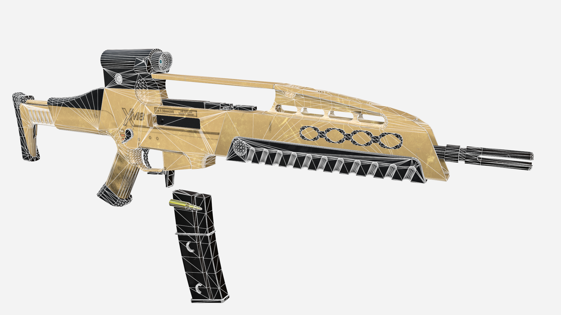 xm8 assault rifle 3d max