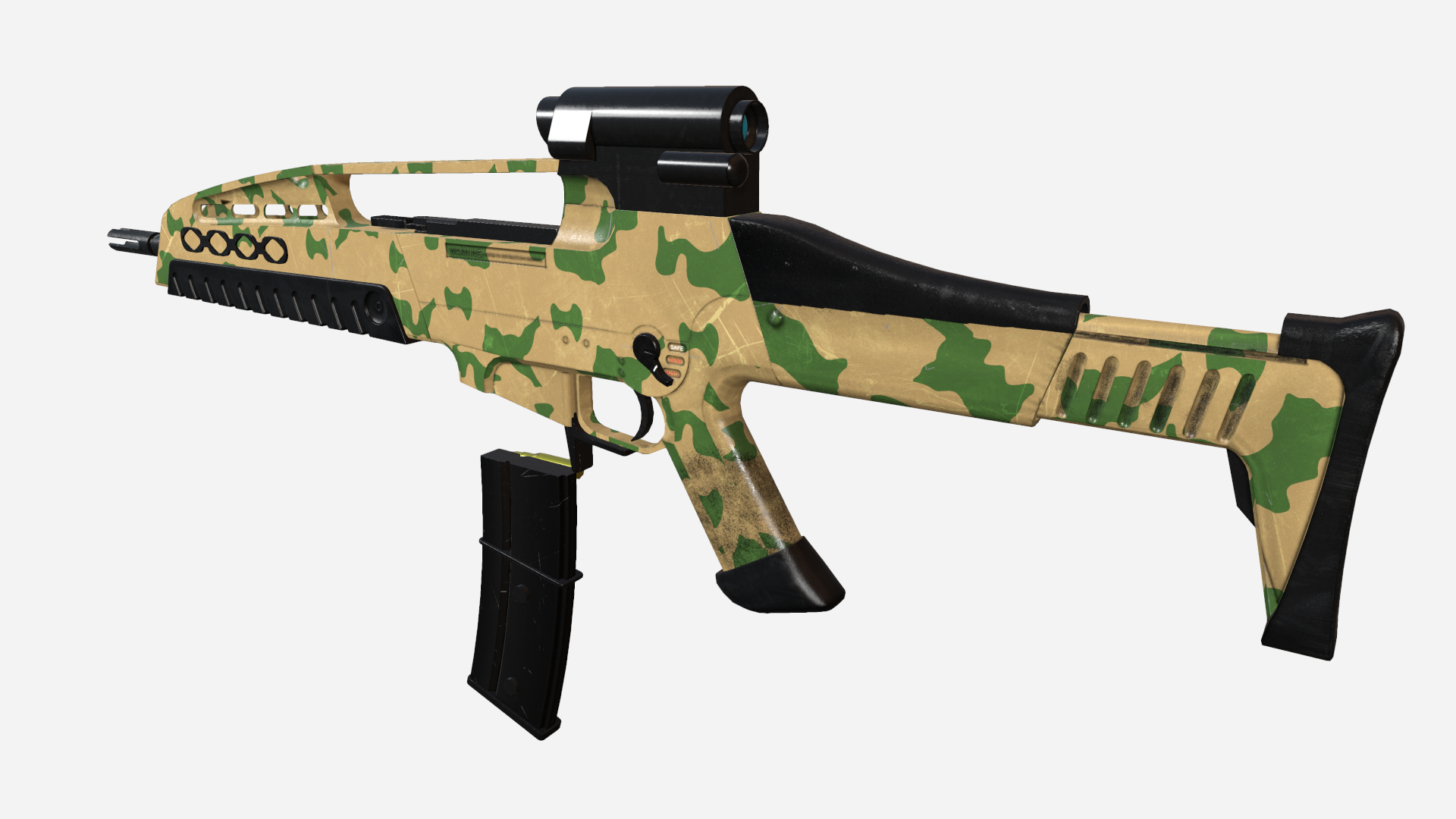 xm8 assault rifle 3d max