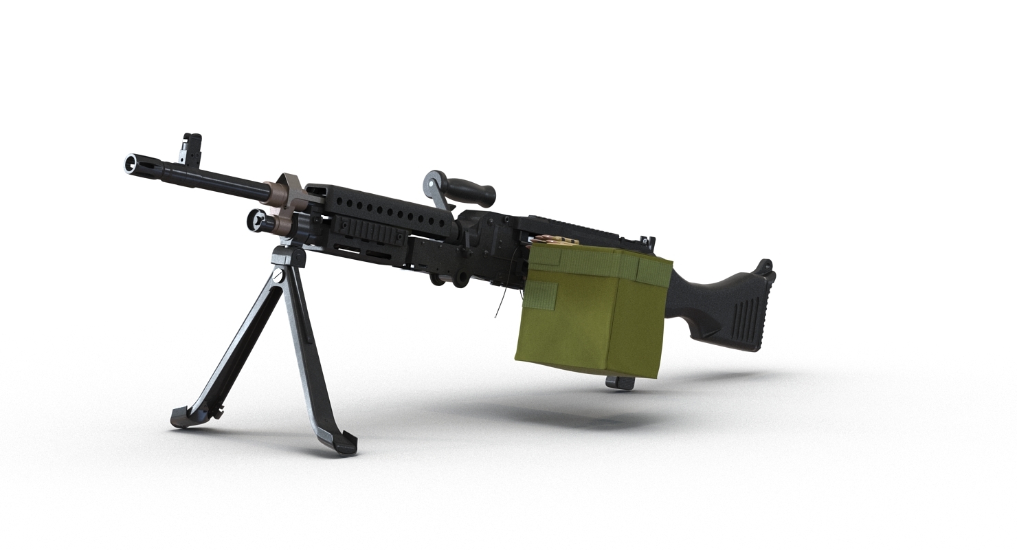 3d m240 machine gun model