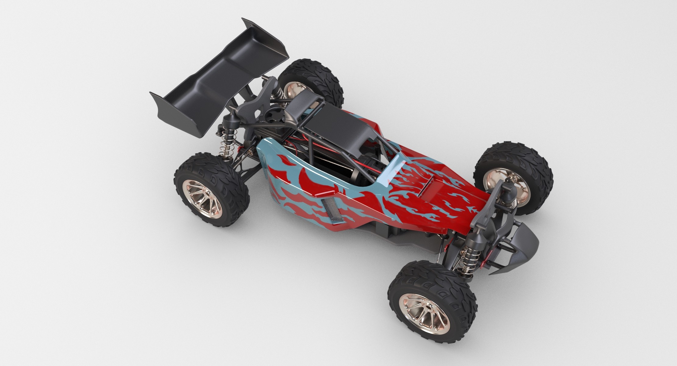 3d rc car suspension model