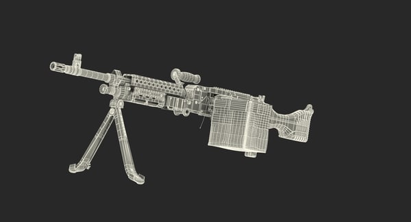 3d m240 machine gun model
