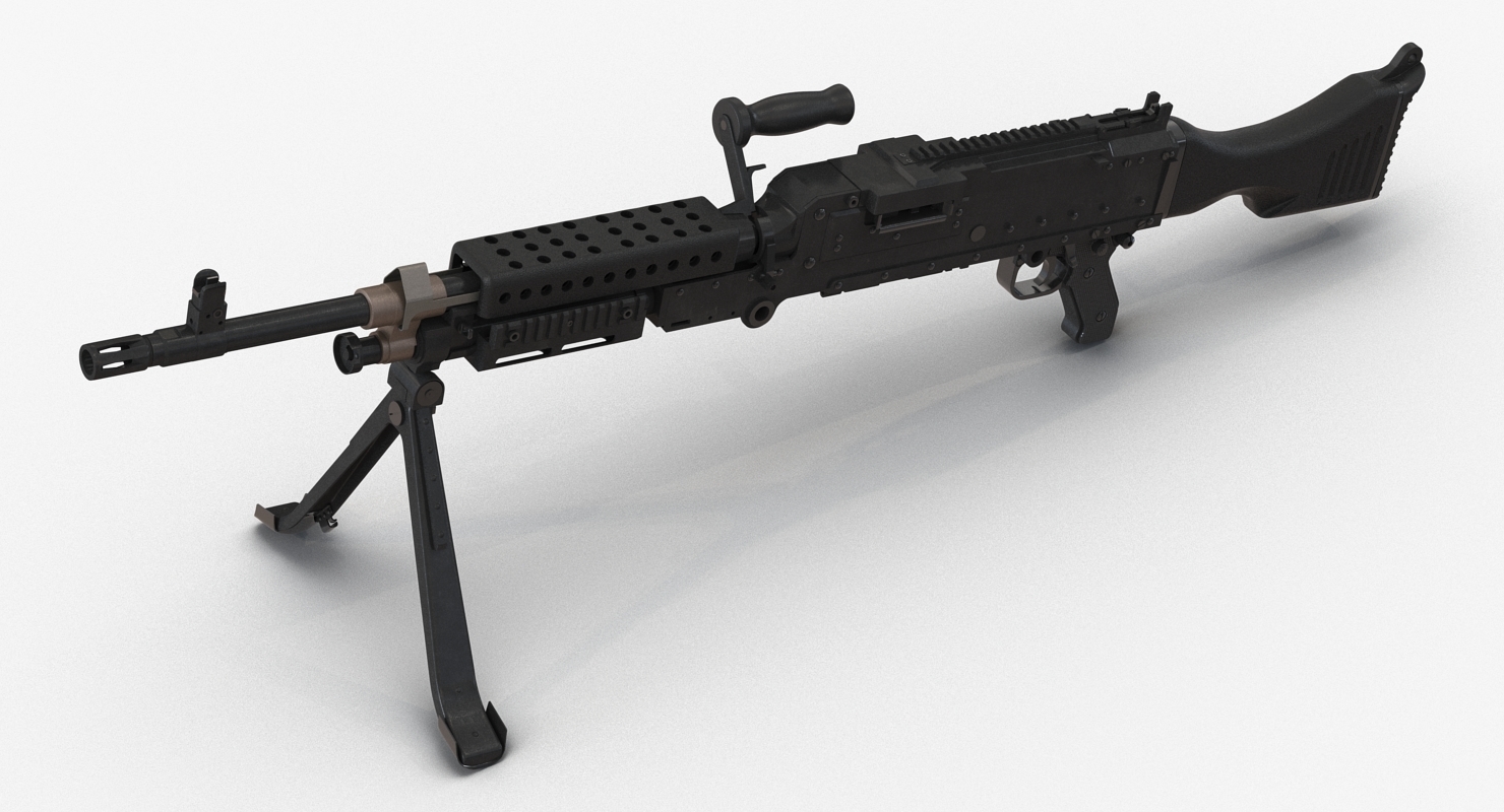 machine gun m240 3d model