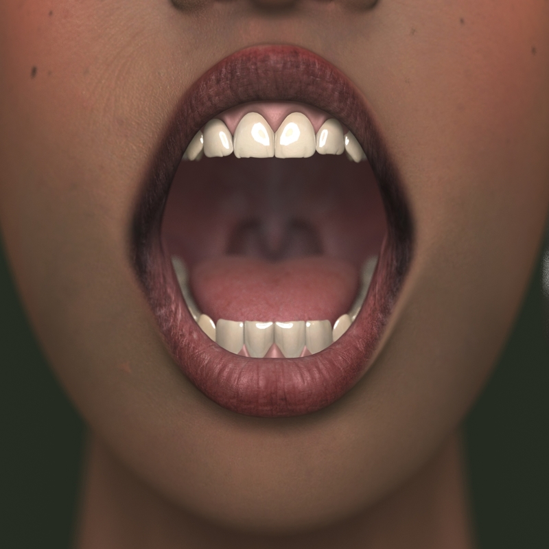 mouth lips teeth max7 3d max