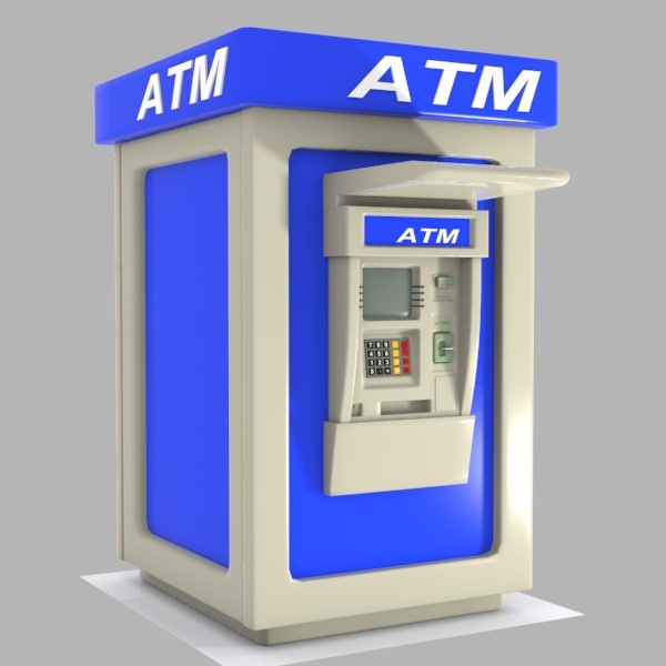 3d max atm machine cartoon