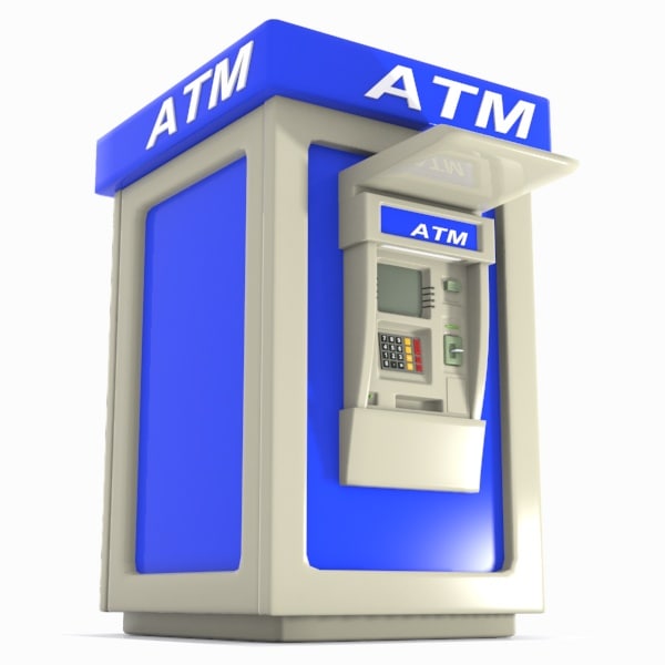 3d max atm machine cartoon
