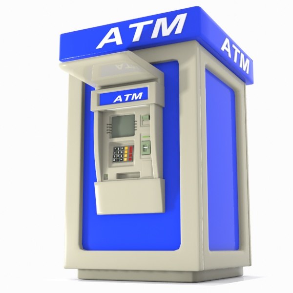 3d max atm machine cartoon